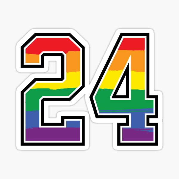"Number 24 Rainbow LGBT pride twenty four" Sticker by LoveIsColorful ...