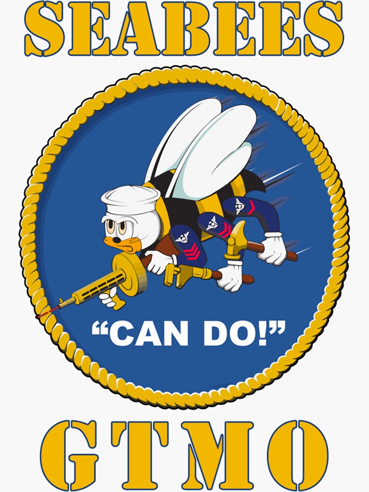 "SEABEES CAN DO! GTMO! " Sticker by BeachDesignns | Redbubble