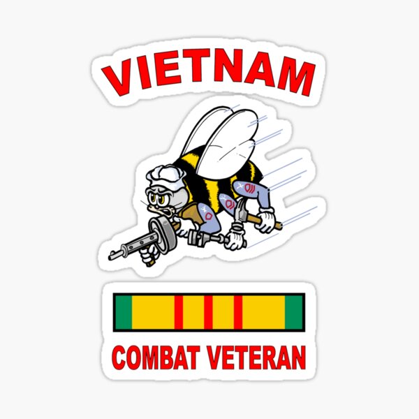 "Seabees Vietnam Veteran Combat " Sticker by BeachDesignns | Redbubble