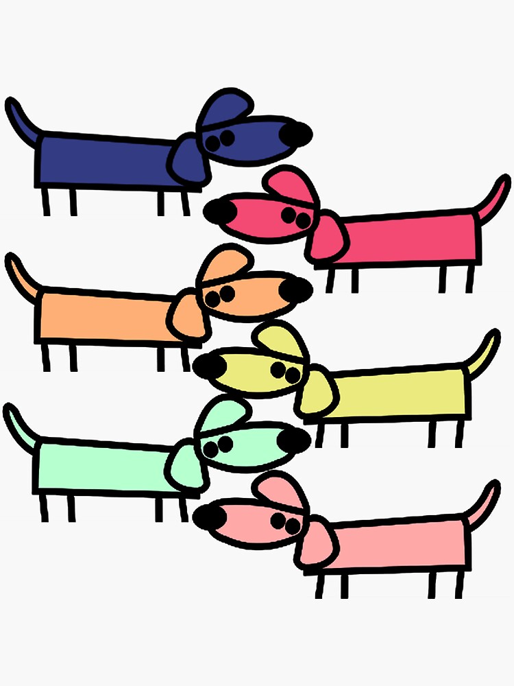 "Multiple Dog Cartoon" Sticker for Sale by NoizProject | Redbubble