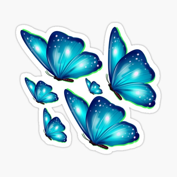 "Blue monarch butterfly" Sticker by CorneliusDesign | Redbubble