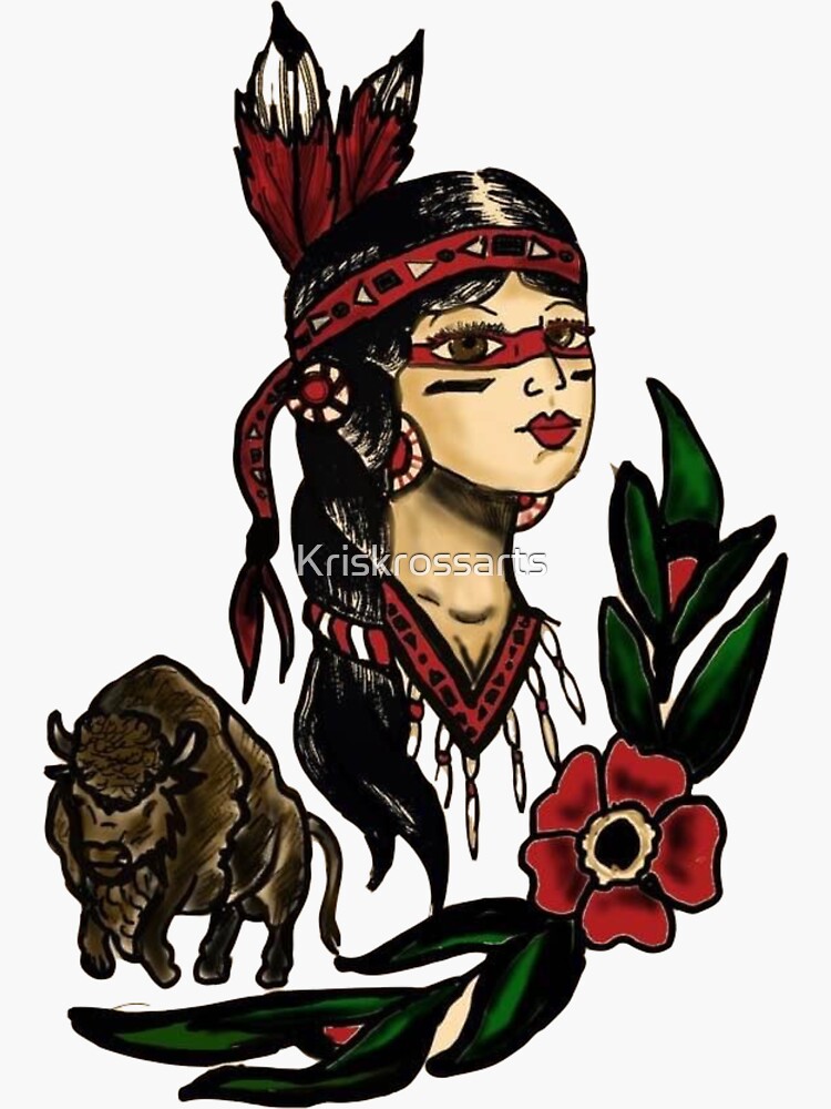 "Native " Sticker for Sale by Kriskrossarts | Redbubble