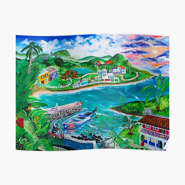 "Isla del Encanto - Mountains and Countryside of Puerto Rico" Poster by ...