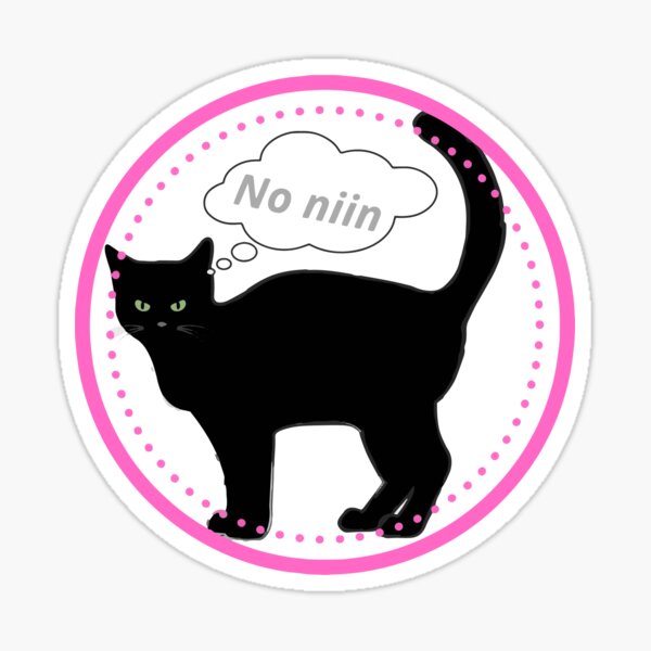 "Cat No niin" Sticker by mkawishop | Redbubble