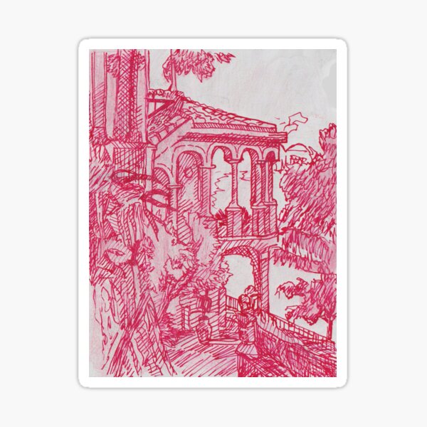 "Italian villa" Sticker by SageTeaArts | Redbubble