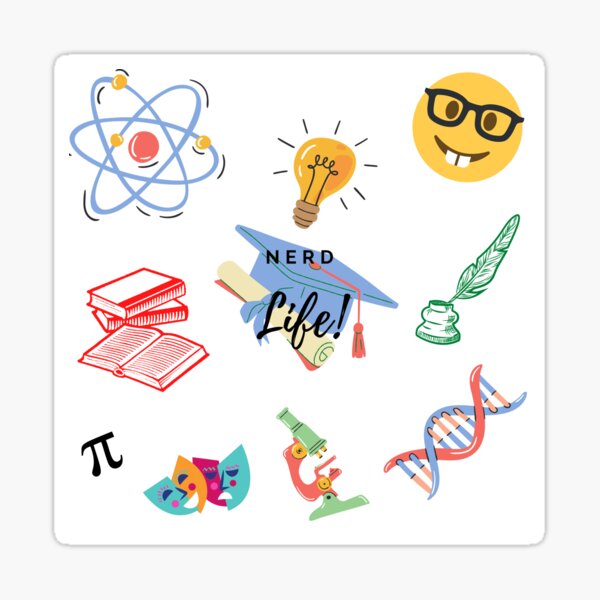 "Nerd life!" Sticker by angelistonn | Redbubble
