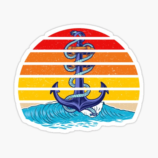 "Sail Sailing Boat Retro Style Vintage Funny 60s 70s 80s 90s" Sticker ...