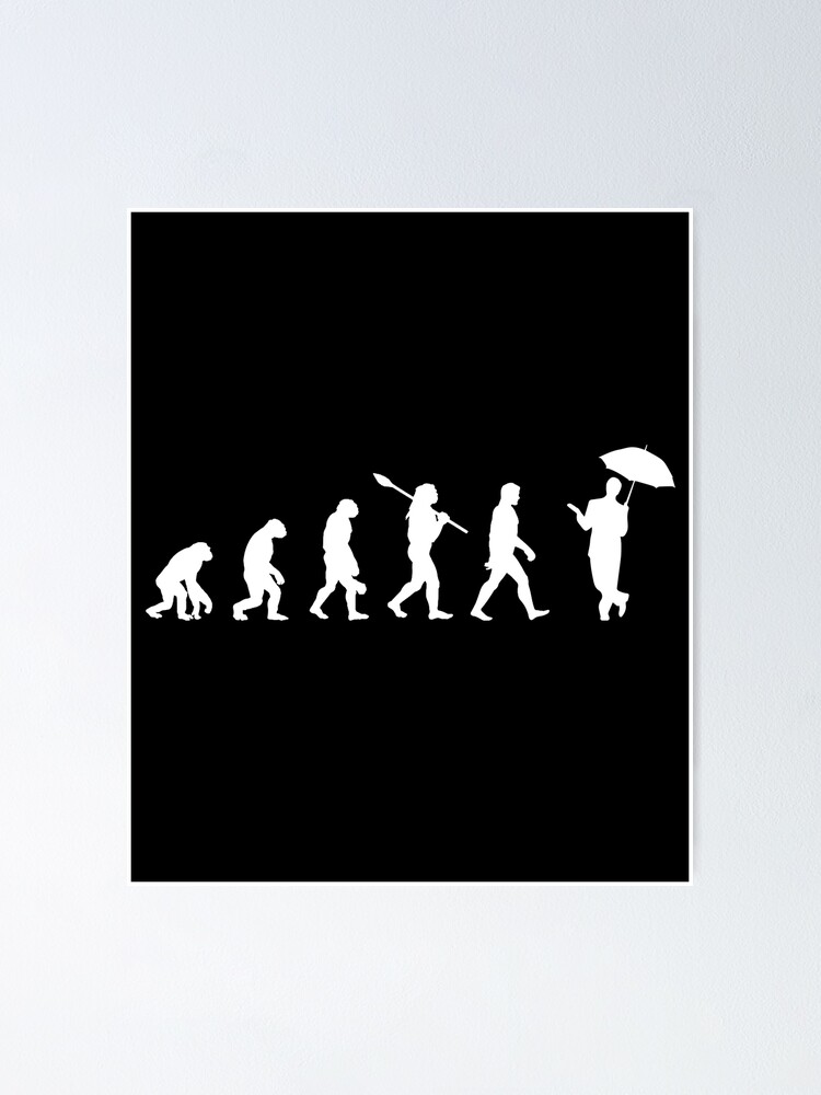"Standing in the Rain - Human Evolution / Darwin" Poster for Sale by ...