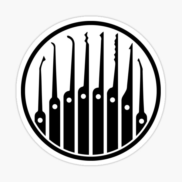 "Locksmith Lockpicks" Sticker for Sale by Huhnerdieb Apparel | Redbubble