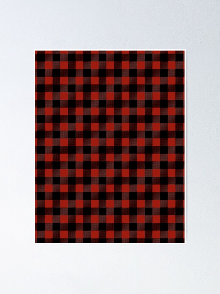 "Red and Black Buffalo Plaid" Poster for Sale by not-just-a-fad | Redbubble