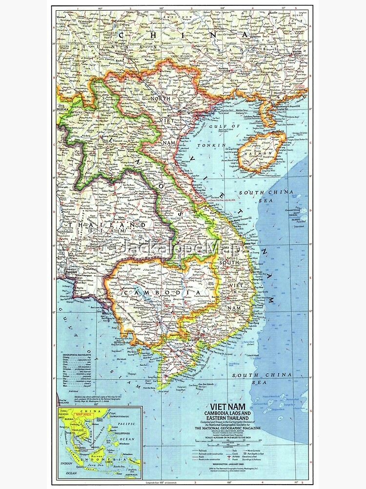 ""Vietnam: 1965/today - Detailed map ..." Art Print for Sale by ...