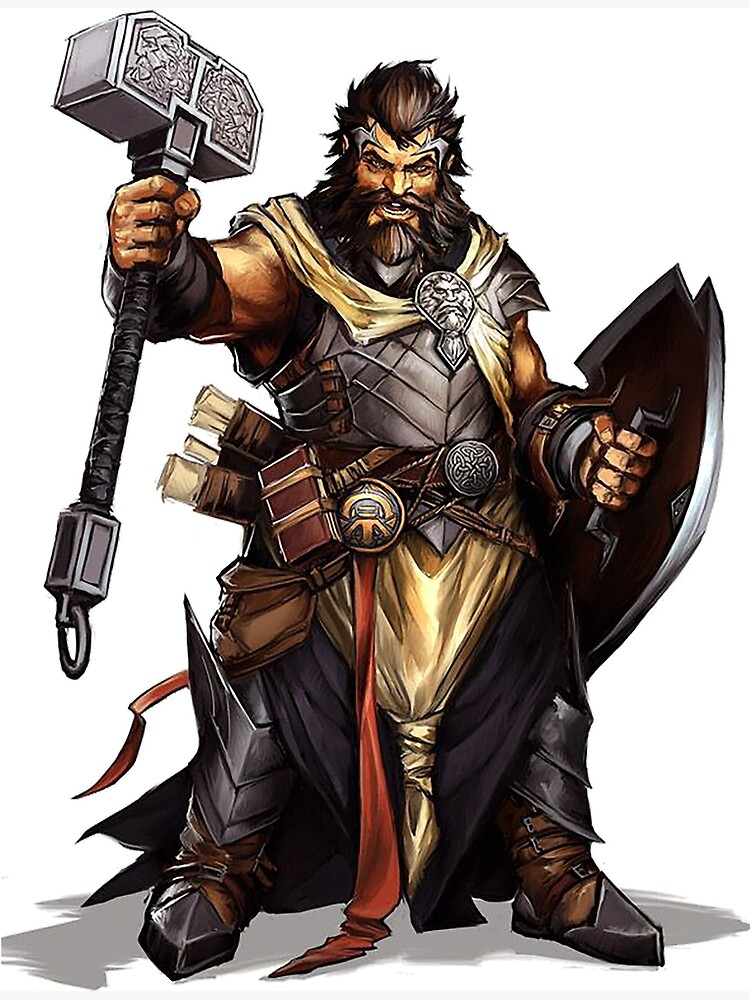 "Warhammer. Militant dwarf with a hammer and shield" Poster for Sale by ...