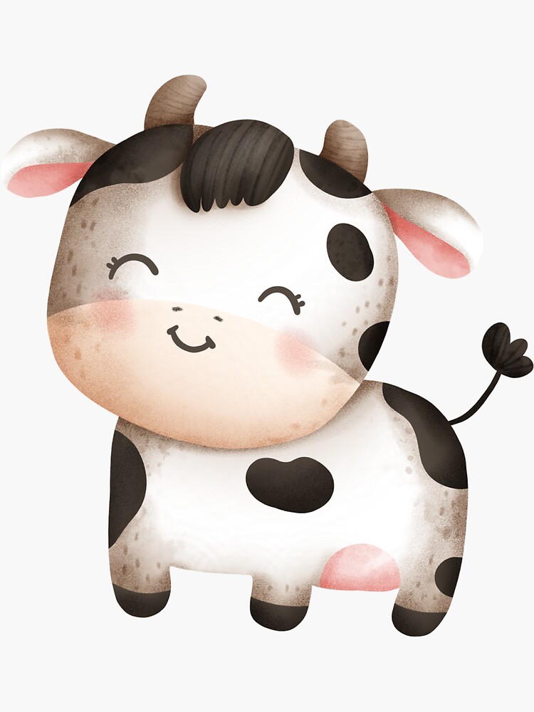 "Baby cow birthday Clipart Farm" Sticker by polyever | Redbubble