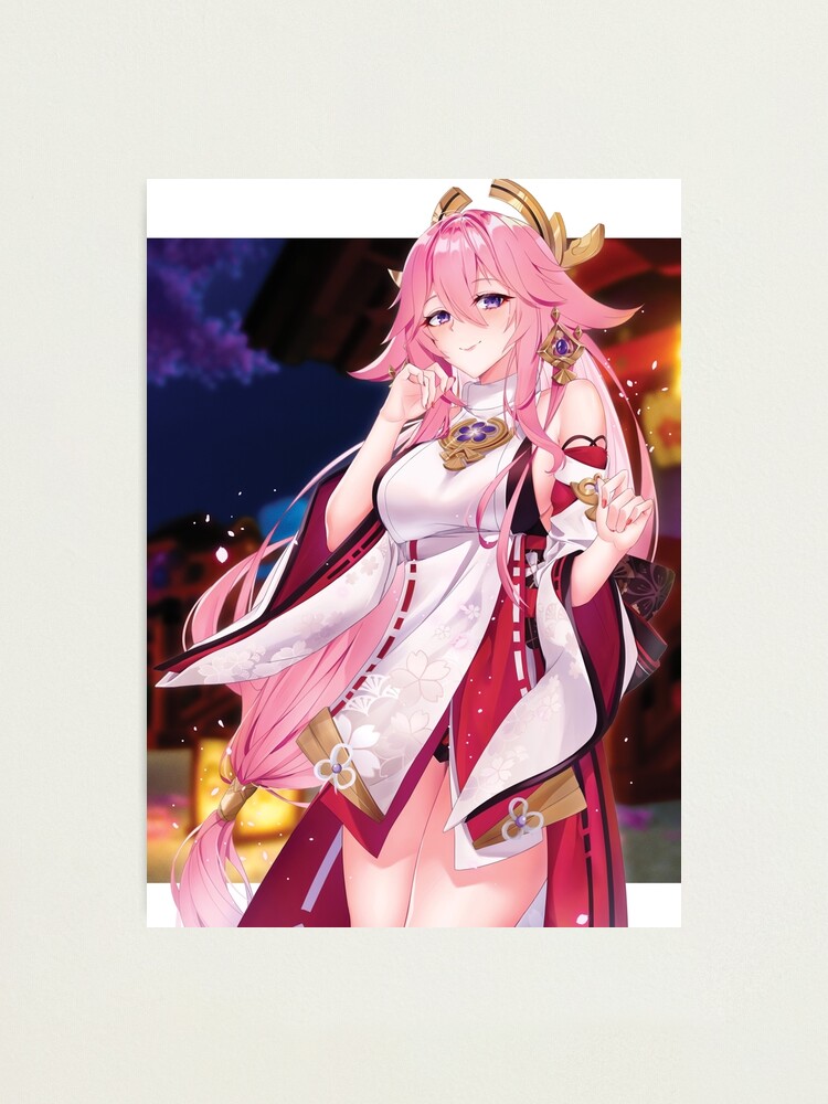 Lámina fotográfica «Impacto de Yae Miko Genshin para Otaku» de Joyaie | Redbubble