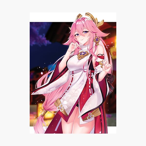 Lámina fotográfica «Impacto de Yae Miko Genshin para Otaku» de Joyaie | Redbubble