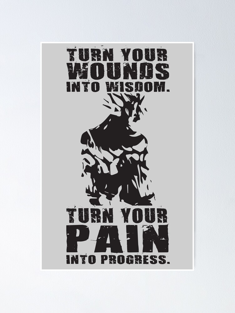 "Turn Pain Into Progress - Anime Gym Motivational" Poster for Sale by ...