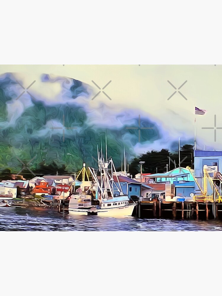 "Cloudy Coastal Shipyard" Poster for Sale by OceanArtbyMara | Redbubble