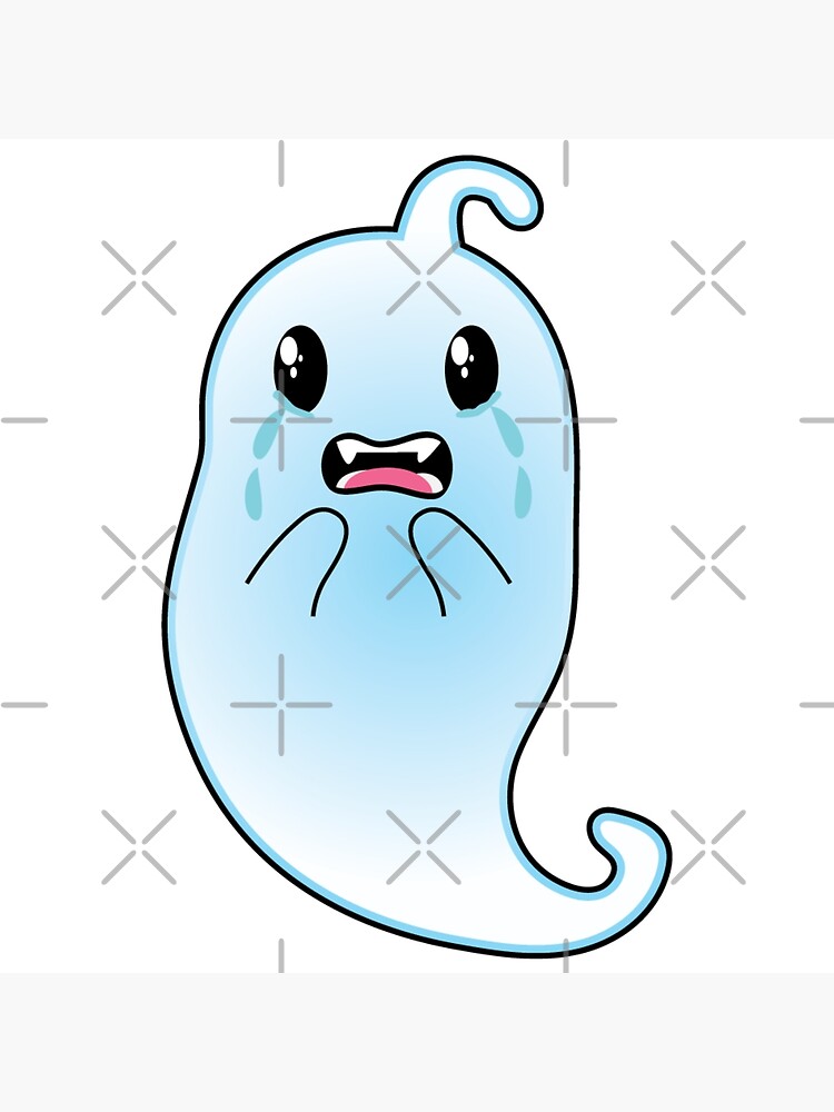 "Cute Crying Face Ghost Emoji - Halloween" Poster for Sale by soclassy ...