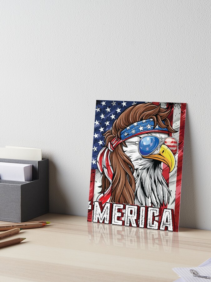 "Merica USA Flag Patriotic 4th of July Bald Eagle" Art Board Print for ...