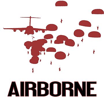 "Airborne Jump (Airborne Red)" Sticker for Sale by Jared Davies | Redbubble