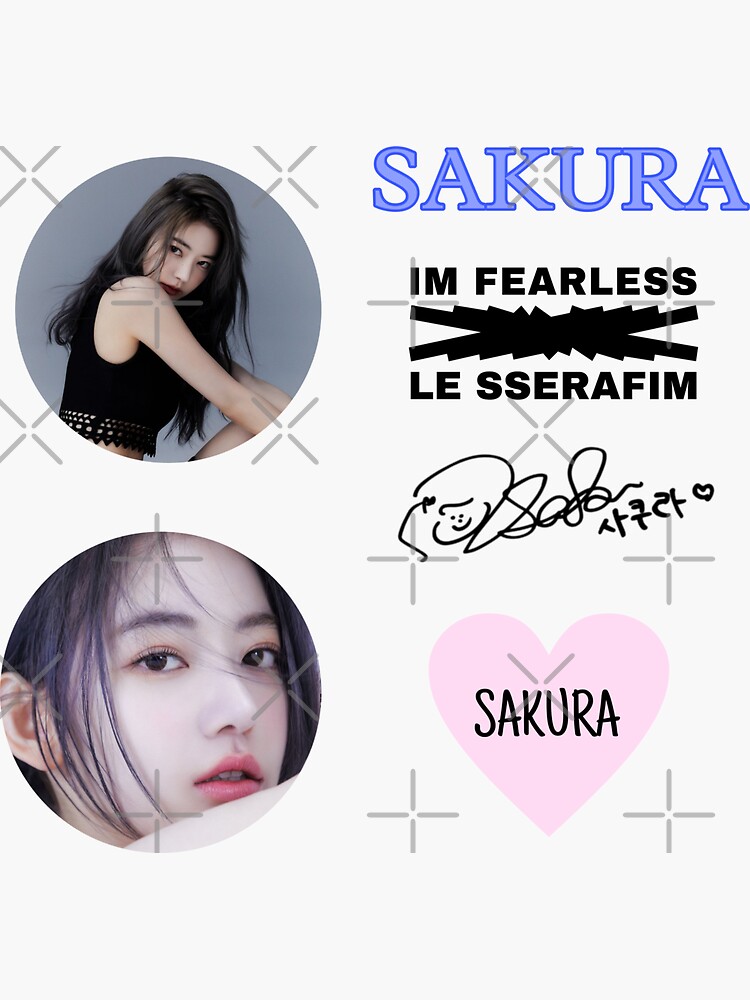 "Lesserafim sakura" Sticker by ArtbyTaetan | Redbubble