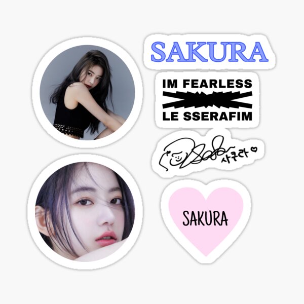 "Lesserafim sakura" Sticker by ArtbyTaetan | Redbubble