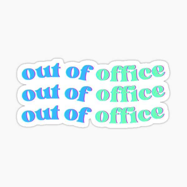 "Out of office retro blue" Sticker by kterbush | Redbubble