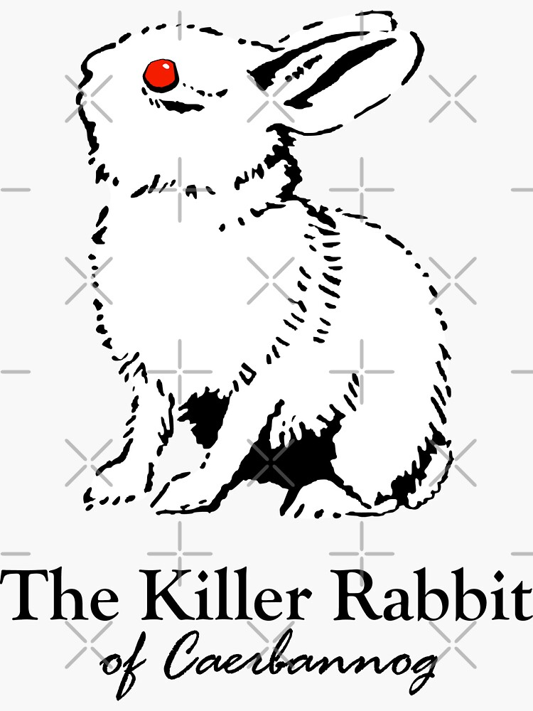 "The Killer Rabbit of Caerbannog" Sticker for Sale by Meta-Man | Redbubble