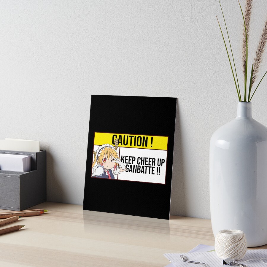 "Caution sign with cute anime girl " Art Board Print by Semzig | Redbubble
