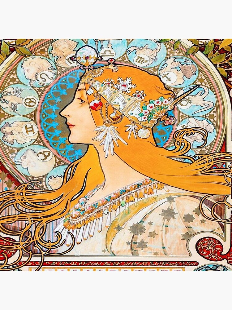 "alphonse mucha la plume- horoscope- goddess" Poster for Sale by ...