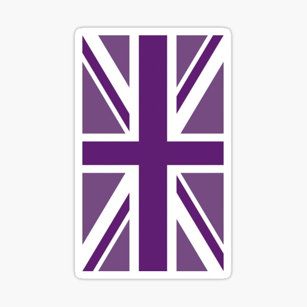 "Patriotic British Union Jack Flag in Purple" Sticker for Sale by ...