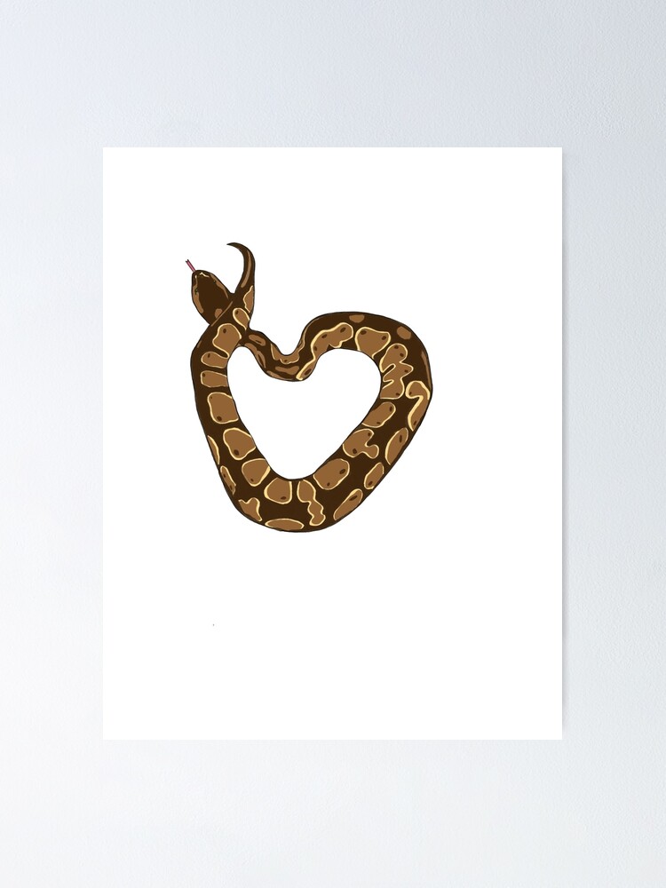"Ball Python Heart Drawing" Poster for Sale by Mollythesnake | Redbubble