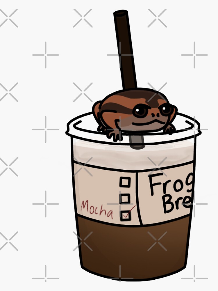 "Chubby Frog Mocha" Sticker by ceolsonart | Redbubble