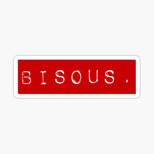 "Bisous Friendly Kisses French Red" Sticker by Comicsorama | Redbubble