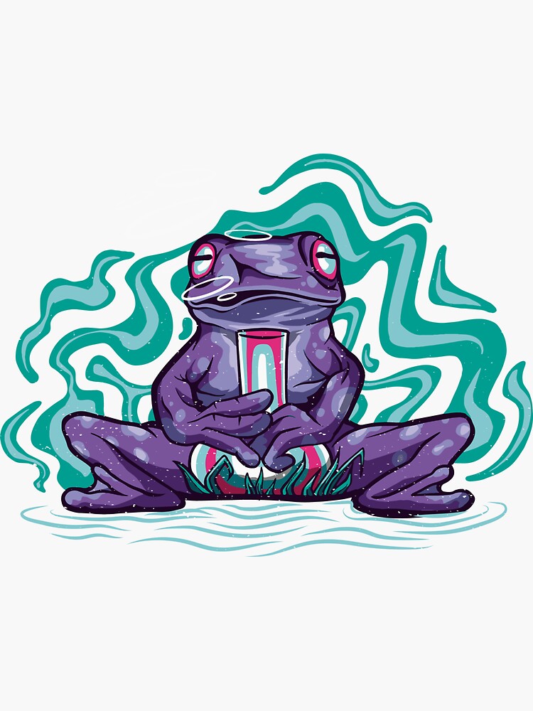 "Trippy Frog" Sticker by e-brain-shop | Redbubble