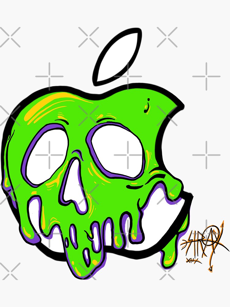 "Poison apple (parody)" Sticker for Sale by Fiendishdesigns | Redbubble