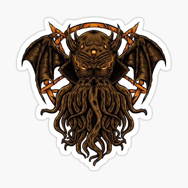 "Cthulhu with Pentagram" Sticker by NecropolisNight | Redbubble