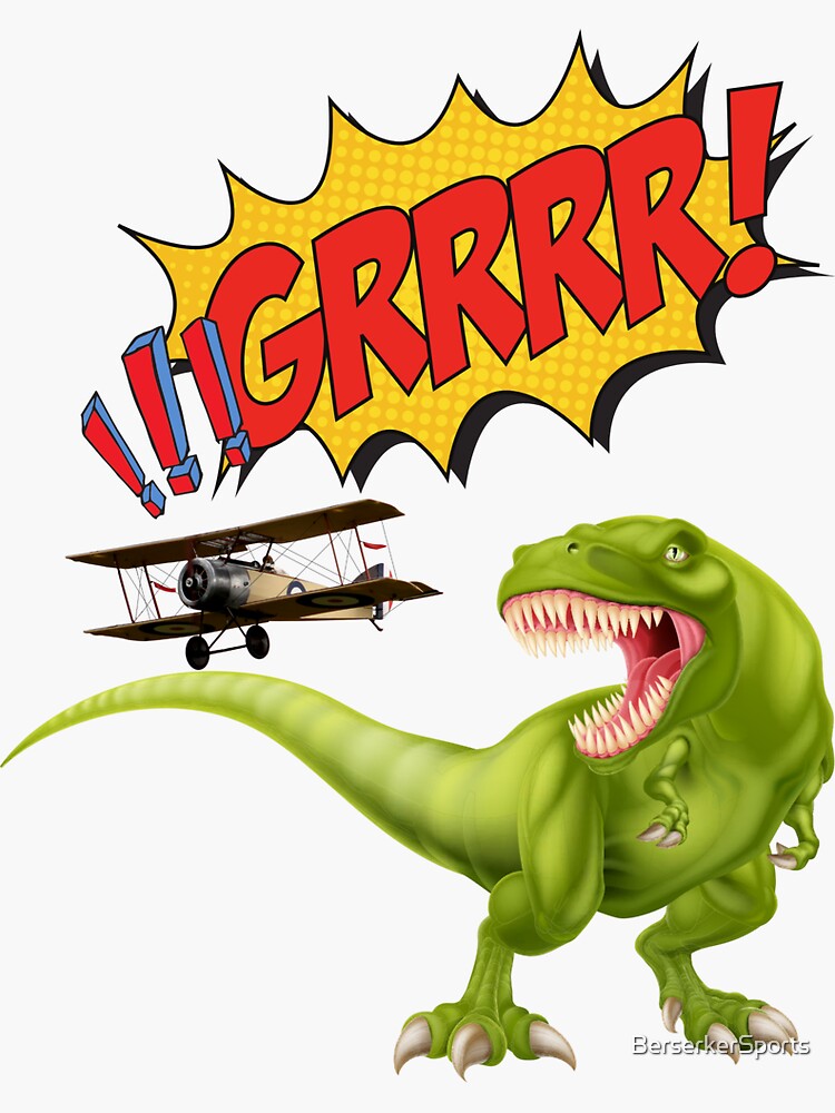 "T-Rex Airplane Cool Kids Dino Design" Sticker for Sale by ...
