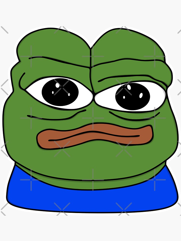 "Stare Emote - White Outline" Sticker by mullelito | Redbubble