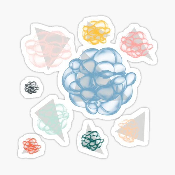 "Bubbles and Triangles" Sticker by Krmatican | Redbubble