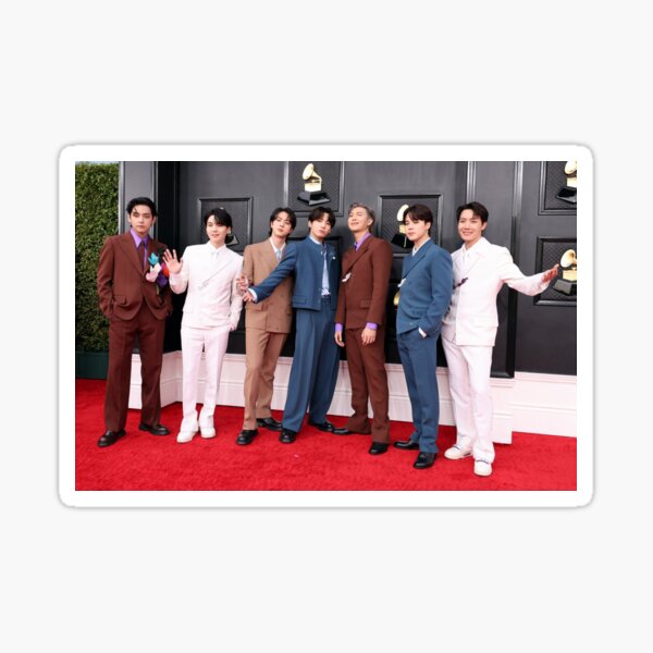 "BTS ON THE GRAMMY'S RED CARPET" Sticker by Glacieux | Redbubble