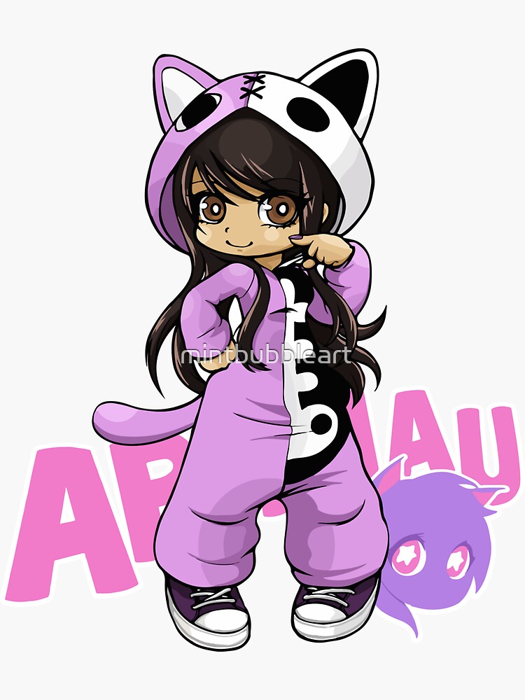 "Aphmau as cat kawaii" Sticker for Sale by mintbubbleart | Redbubble