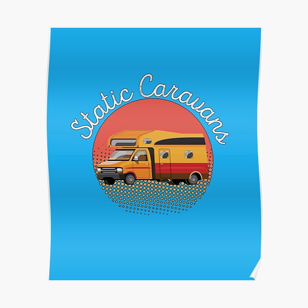 " static caravans summer sunset mobile home" Poster for Sale by amine17 ...