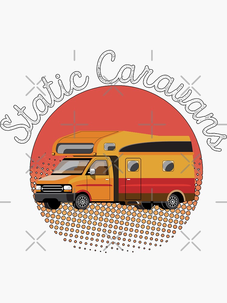 " static caravans summer sunset mobile home" Sticker by amine17 | Redbubble