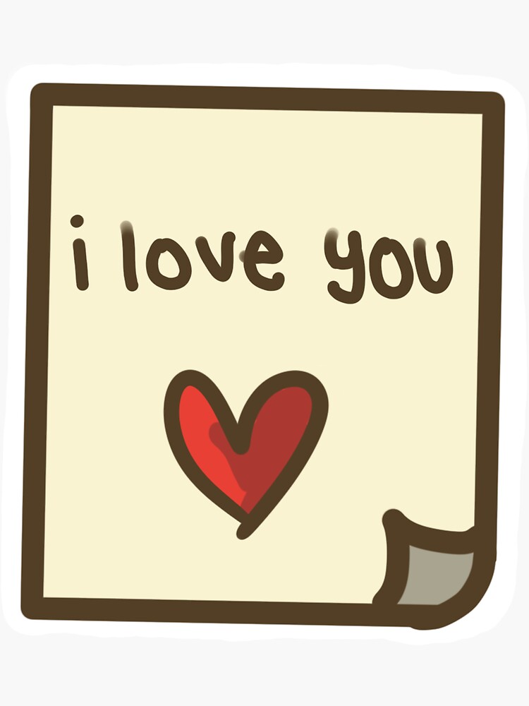 "I love you sticky note" Sticker by littlemelvin | Redbubble