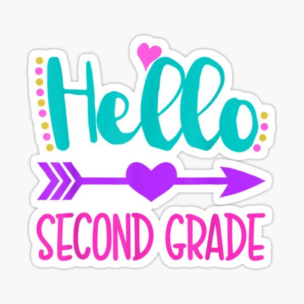 "Cute Hello Second Grade 2nd Grade Back To School Girls " Sticker by ...