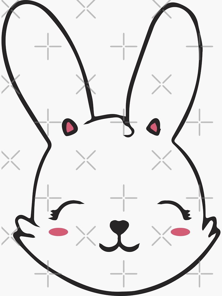 "Happy Bunny" Sticker for Sale by me-fe | Redbubble