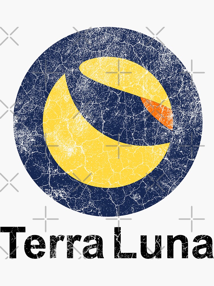 "Vintage Terra Luna Cryptocurrency Distressed Logo" Sticker by odyssus ...