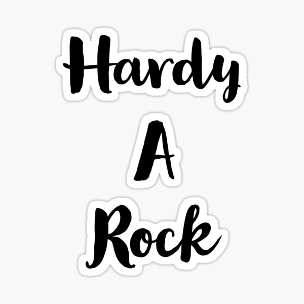 "Hardy a rock" Sticker by designeyy | Redbubble