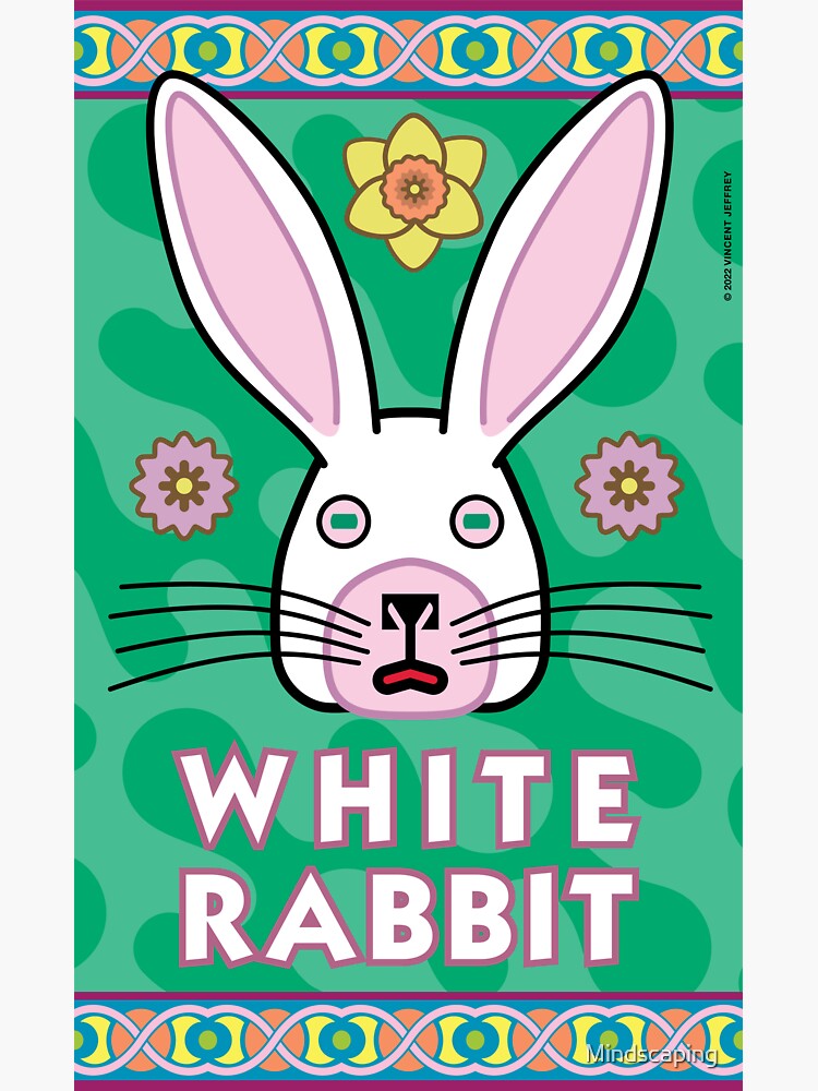 "Nimble White Rabbit Crest" Sticker for Sale by Mindscaping | Redbubble